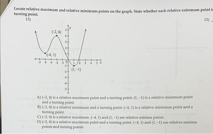 Solved Locate relative maximum and relative minimum points | Chegg.com Solved Locate relative maximum and relative minimum points | Chegg.com