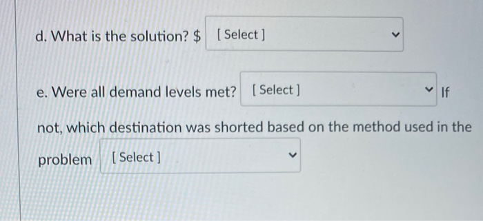 Find the initial cost solution utilizing the | Chegg.com