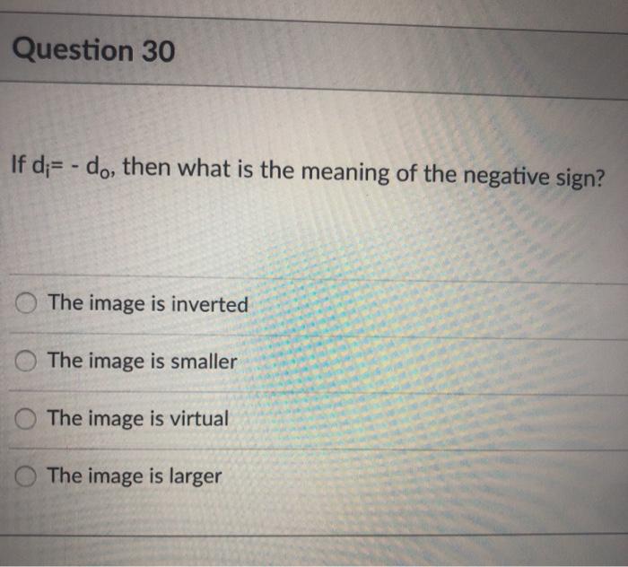 If di = -do, then what is the meaning if the negative | Chegg.com