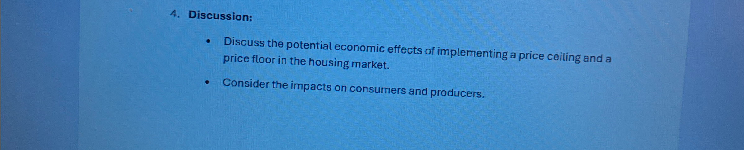 Solved Discussion:Discuss the potential economic effects of | Chegg.com