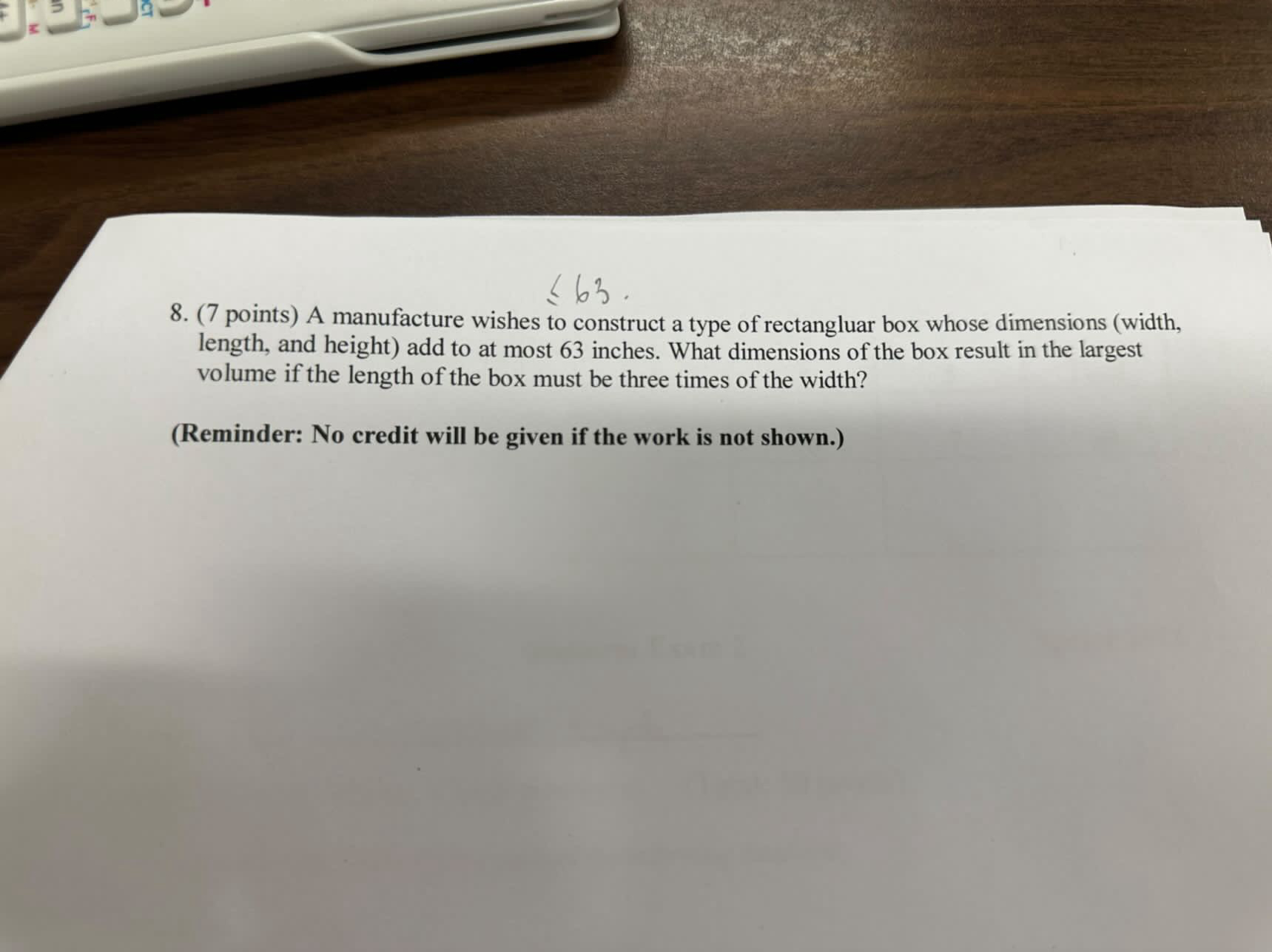 Solved (7 ﻿points) ﻿A manufacture wishes to construct a type | Chegg.com