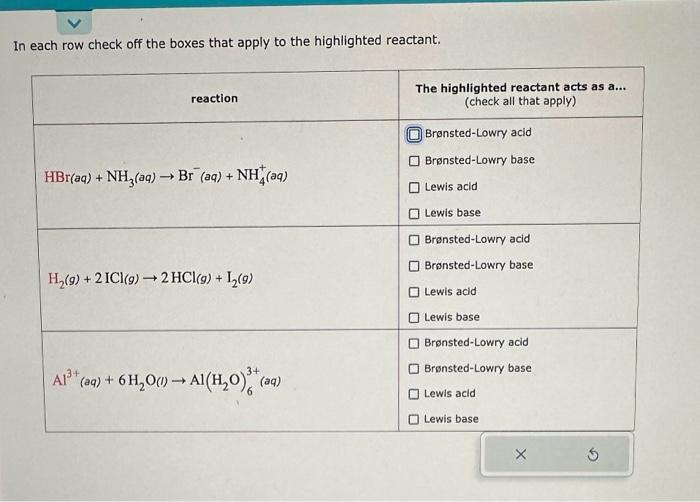 Solved In each row check off the boxes that apply to the | Chegg.com