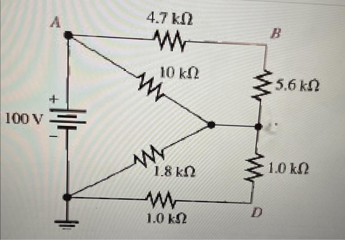 Solved DETERMINE THE VOLTAGE AT EACH NODE WITH RESPECT TO | Chegg.com