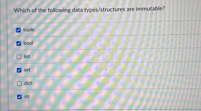 Solved Which of the following data types/structures are | Chegg.com