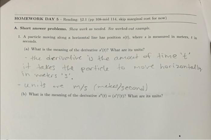 Solved A. Short answer problems. Show work as needed. Sce | Chegg.com