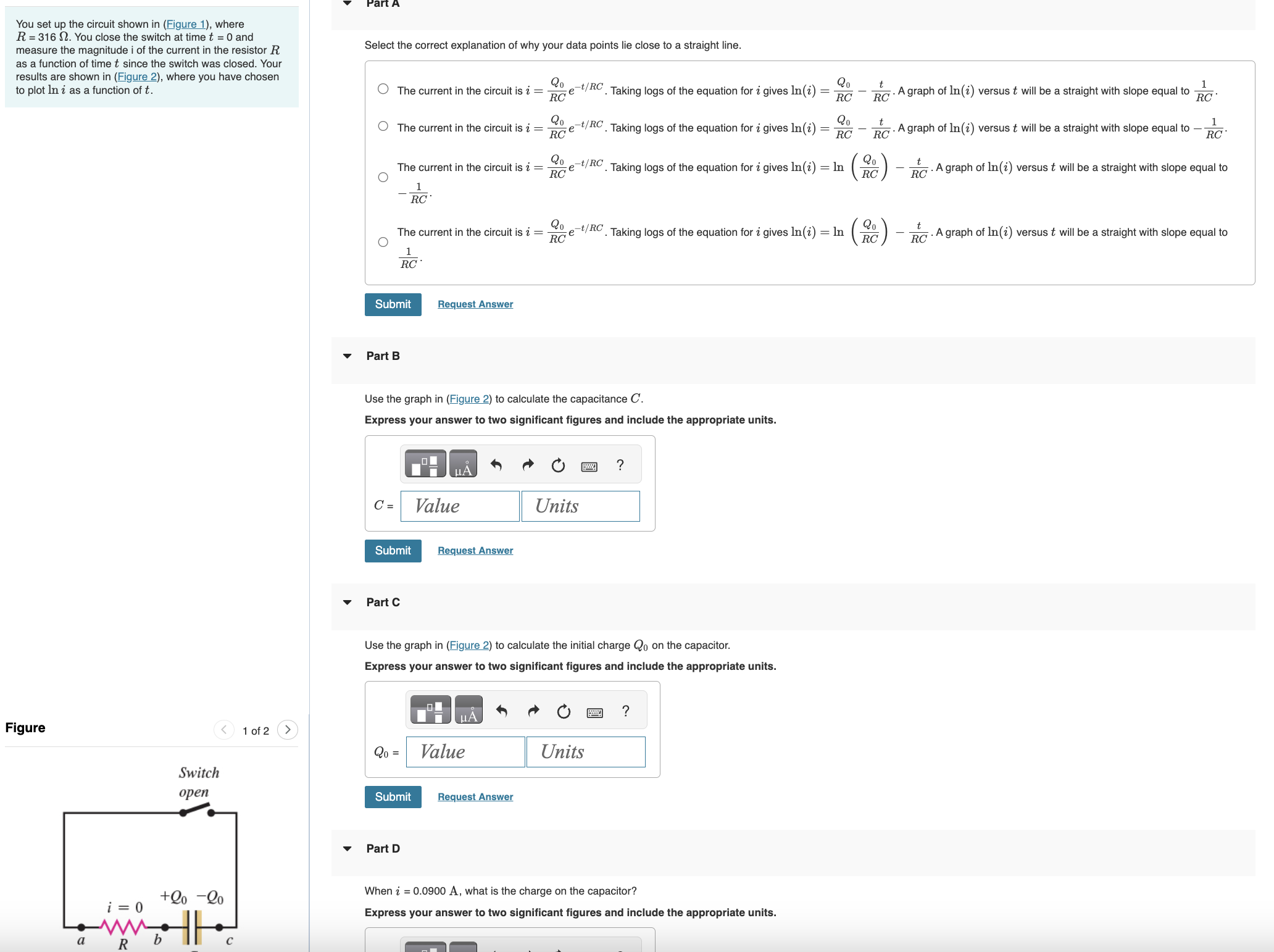 You set up the circuit shown in (Figure 1), | Chegg.com