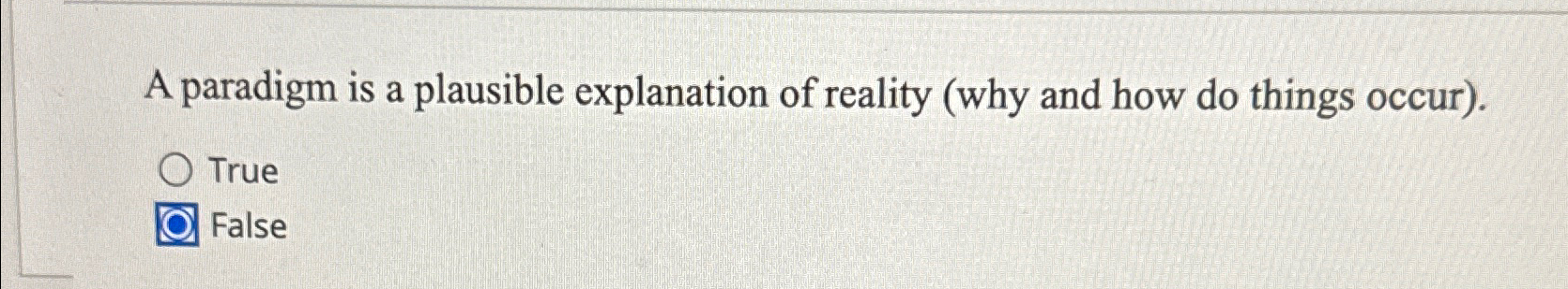 Solved A paradigm is a plausible explanation of reality (why | Chegg.com