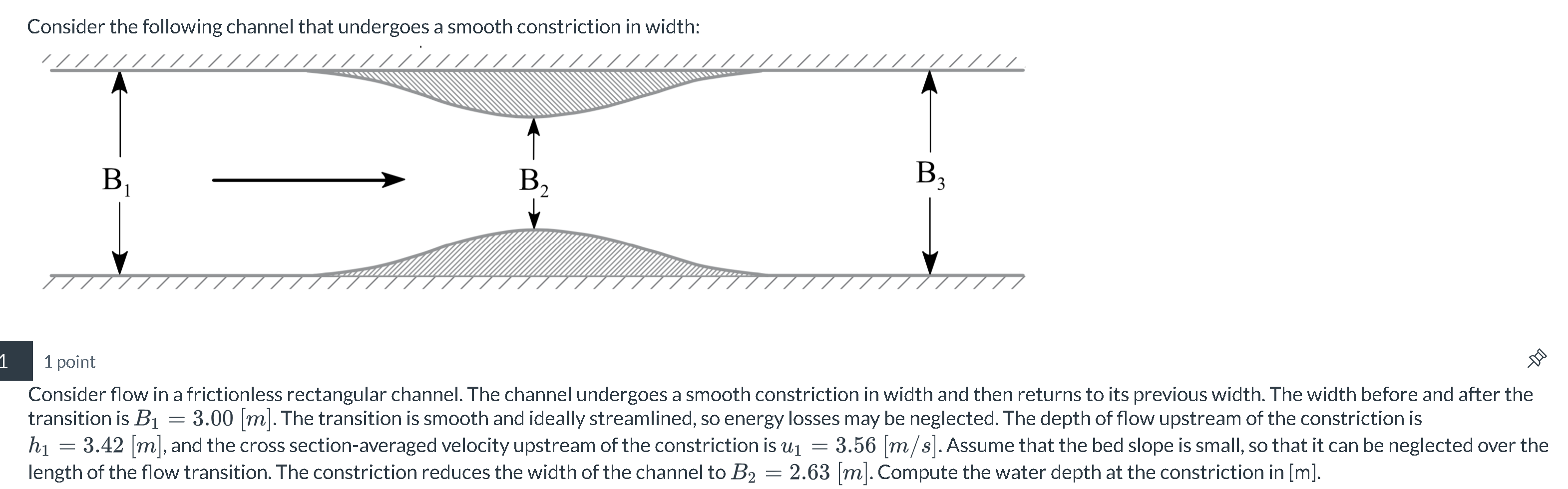 Solved Consider flow in a frictionless rectangular channel. | Chegg.com