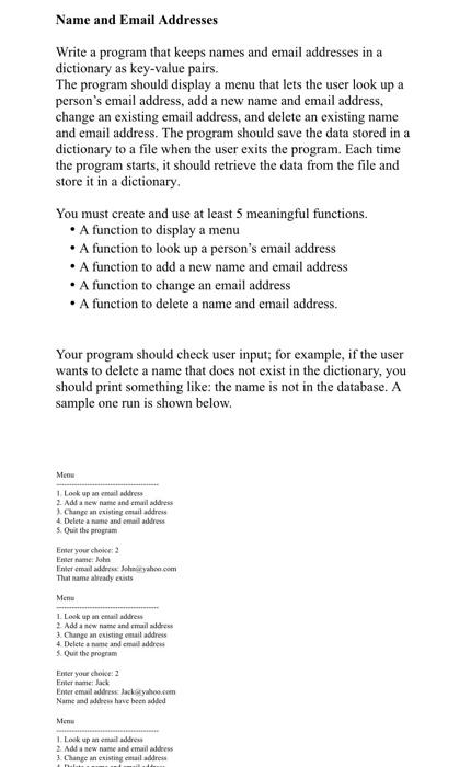 Solved python program, dont import anything, dont use | Chegg.com