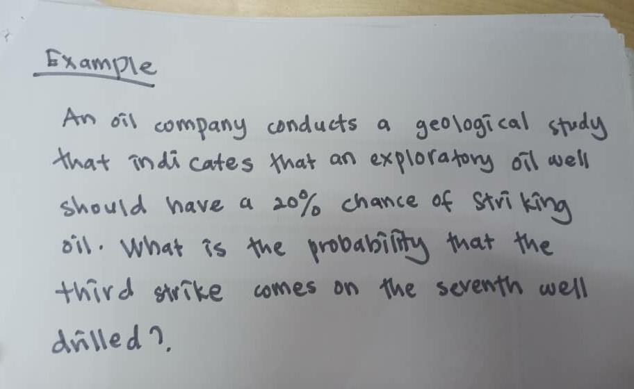Solved Example An oil company conducts a geological study | Chegg.com
