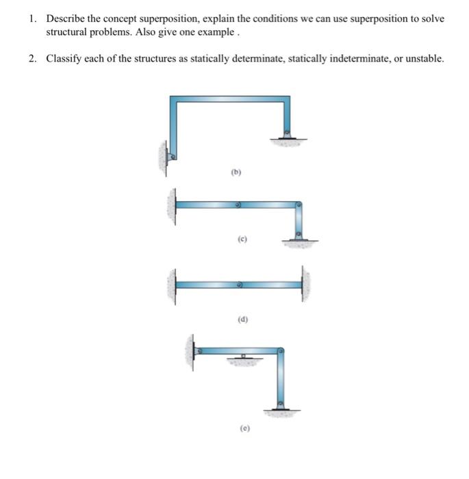 Solved 1. Describe the concept superposition, explain the | Chegg.com
