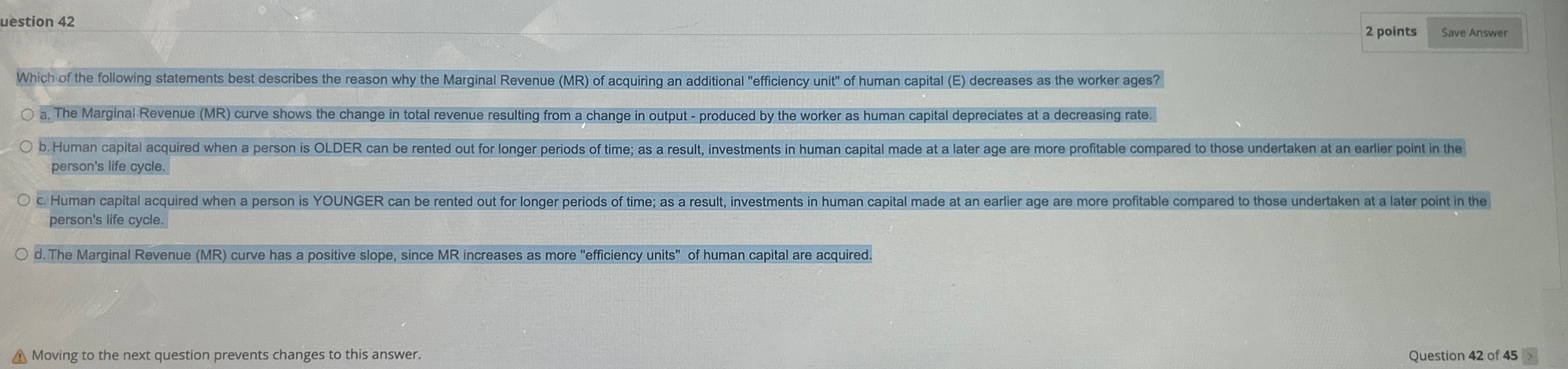 Solved 2 ﻿pointsWhich of the following statements best | Chegg.com