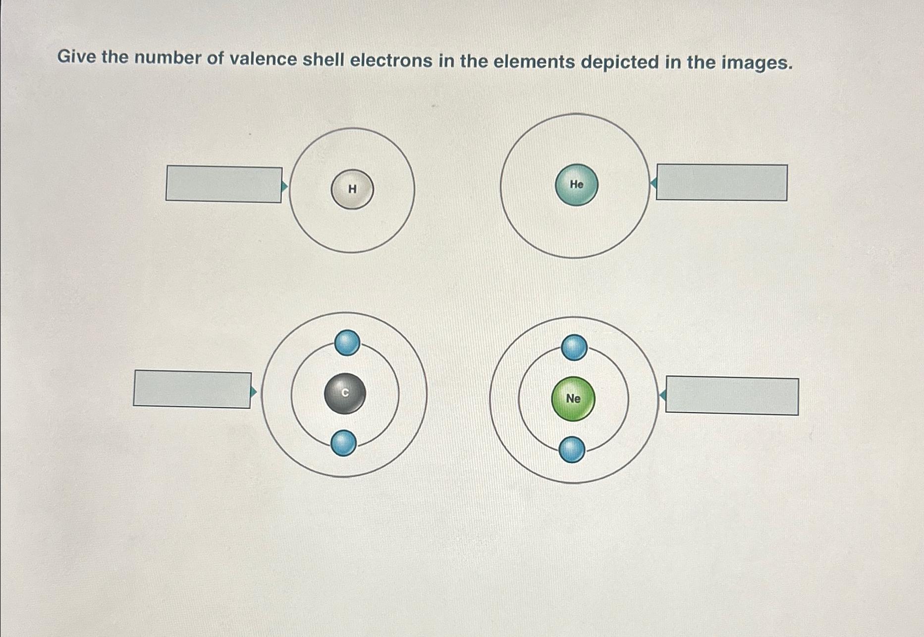 Solved Give the number of valence shell electrons in the | Chegg.com