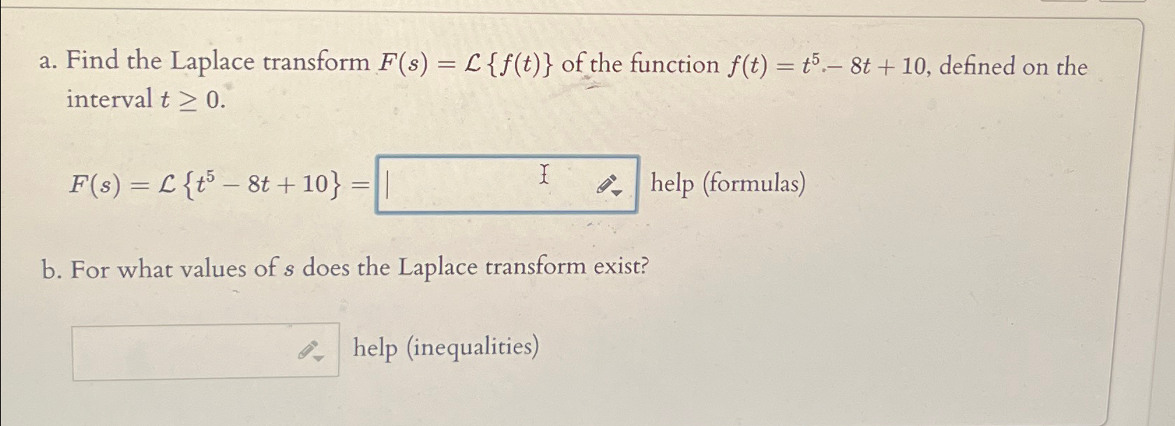 Solved a. ﻿Find the Laplace transform F(s)=L{f(t)} ﻿of the | Chegg.com