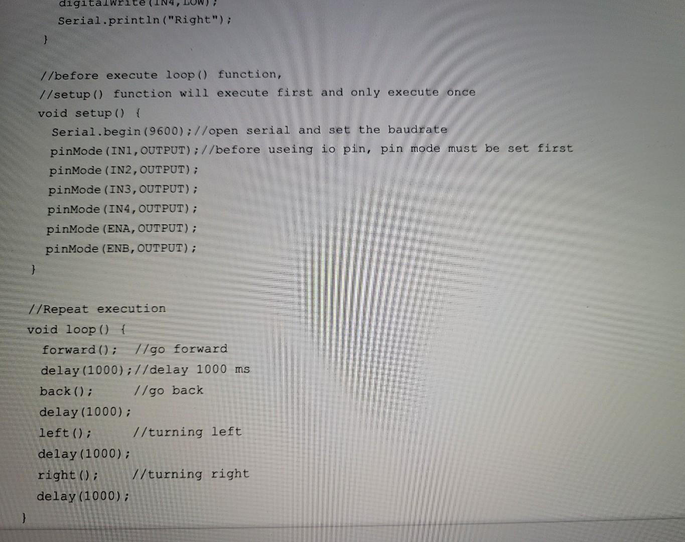 Solved //www. elegoo. com \#define IN3 9 \#define IN4 11 | Chegg.com
