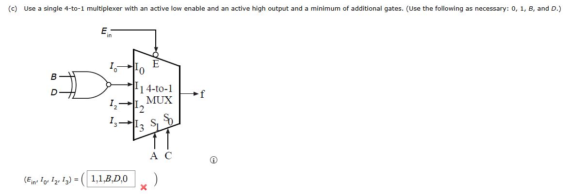 Solved Use a single 4-to-1 ﻿multiplexer with an active low | Chegg.com