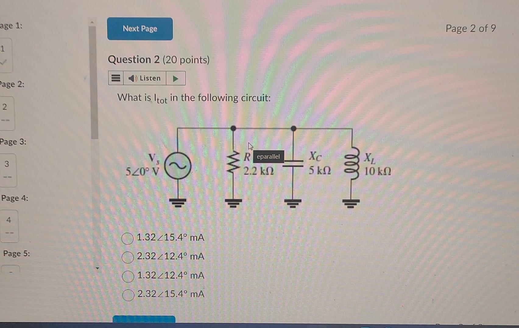 Solved Question 2 (20 points) What is Itot in the following | Chegg.com