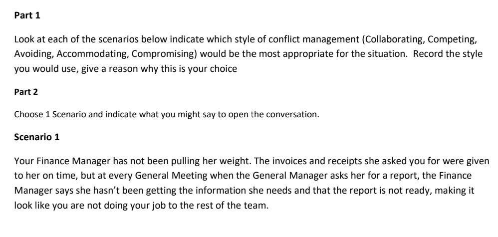 Solved Look at each of the scenarios below indicate which | Chegg.com