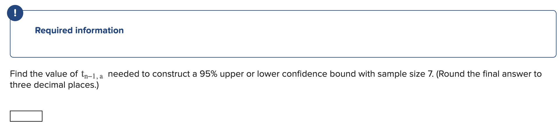Solved Required informationFind the value of tn-1, ﻿a needed | Chegg.com