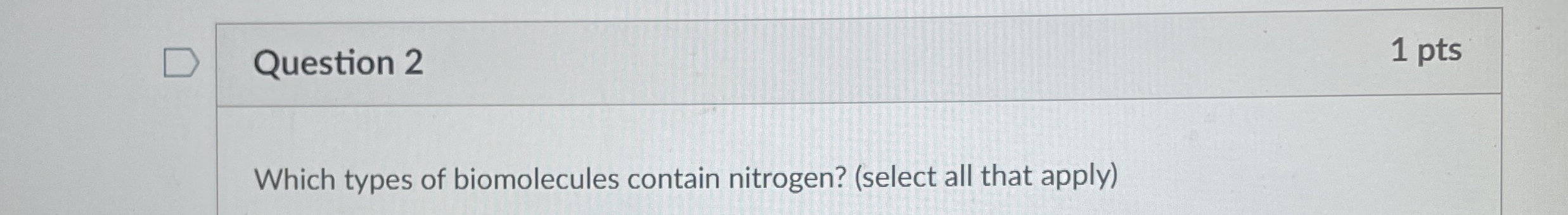 Solved Question 21 ptsWhich types of biomolecules contain | Chegg.com Solved Question 21 ptsWhich types of biomolecules contain | Chegg.com