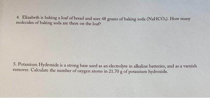 Solved 4. Elizabeth is baking a loaf of bread and uses 48 | Chegg.com