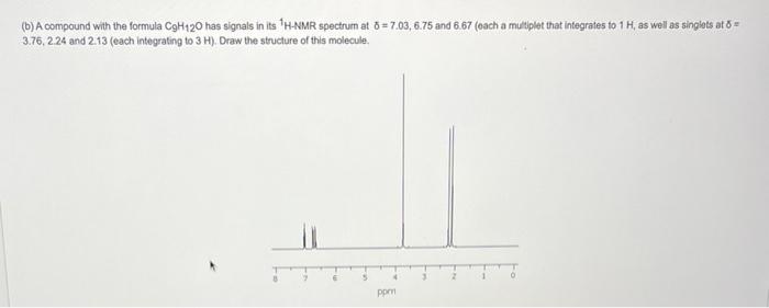 Solved (b) A compound with the formula C9H12O has signals in | Chegg.com