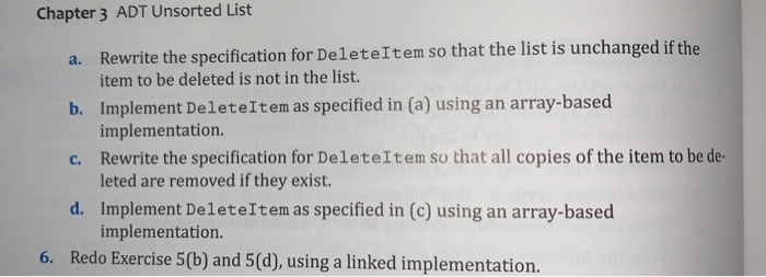 Solved c++ plus data structures chapter 3: exercise 6 | Chegg.com Solved c++ plus data structures chapter 3: exercise 6 | Chegg.com