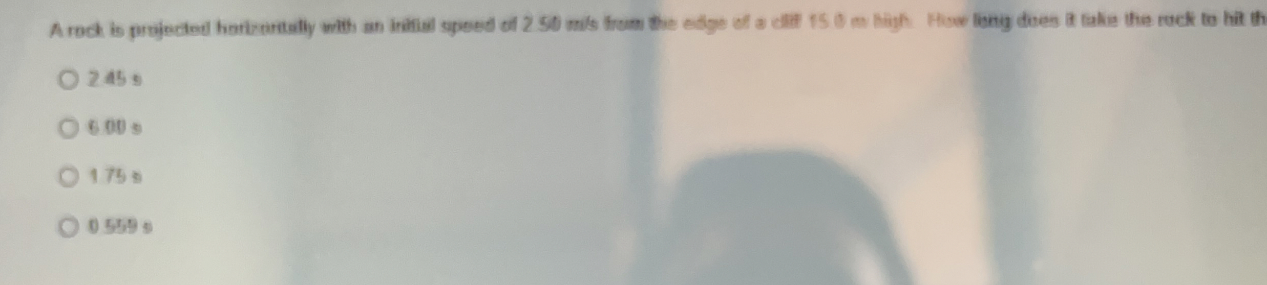 Solved A rock is projected horizontally with an unitial | Chegg.com