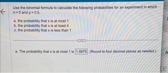 Solved Use the binomial formula to calculate the following | Chegg.com