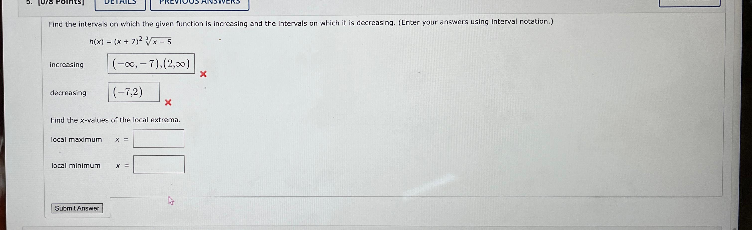 Solved Find the intervals on which the given function is | Chegg.com