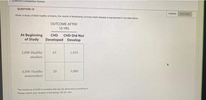 Solved vuestion Completion Status: QUESTION 19 5 points | Chegg.com