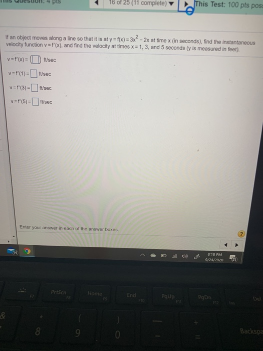 Solved pes 16 of 25 (11 complete) This Test: 100 pts poss If | Chegg.com