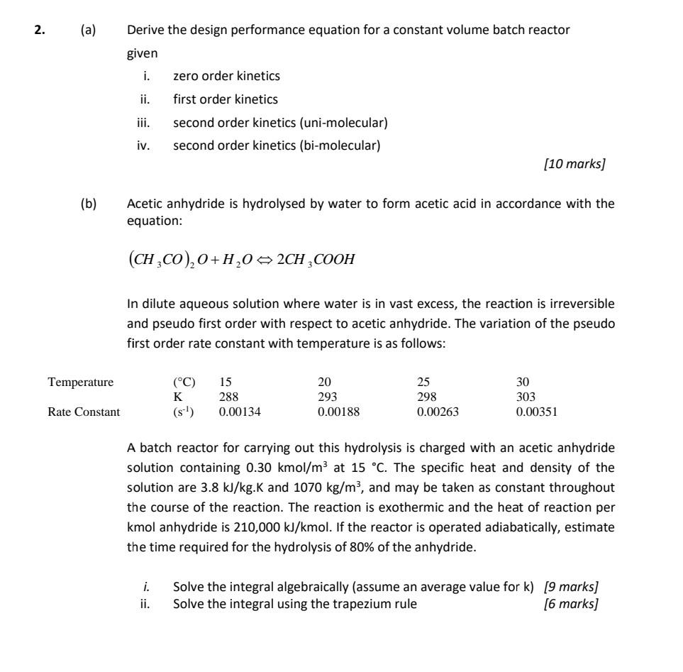 Solved (a) Derive the design performance equation for a | Chegg.com