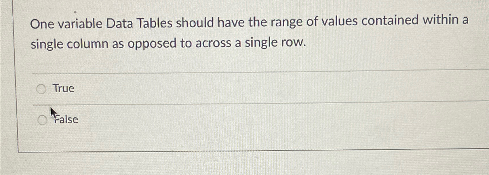 Solved One Variable Data Tables Should Have The Range Of 