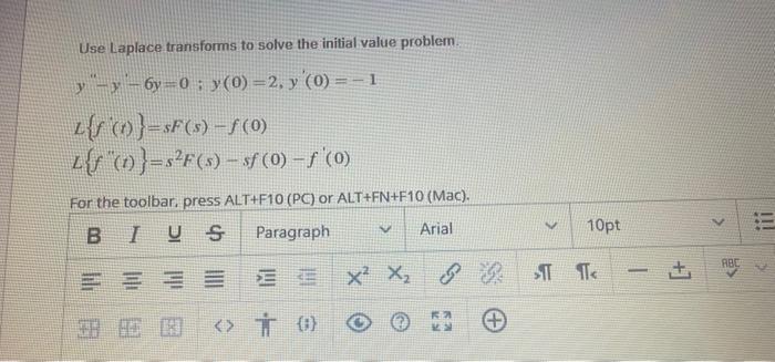 Solved Use Laplace transforms to solve the initial value | Chegg.com