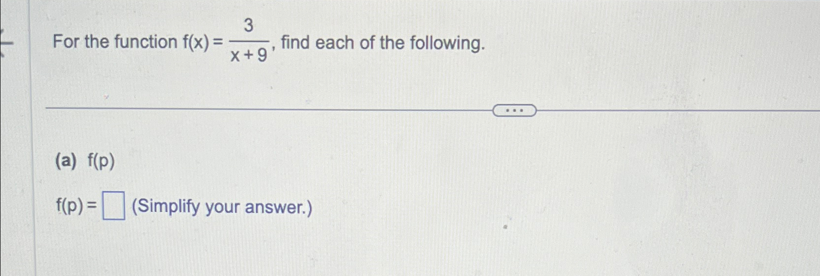 Solved For the function f(x)=3x+9, ﻿find each of the | Chegg.com
