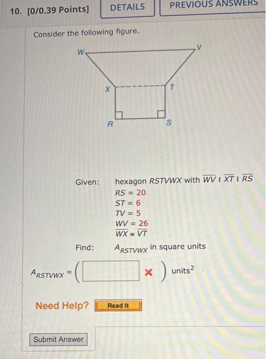 Solved Consider the following figure. Given: hexagon | Chegg.com