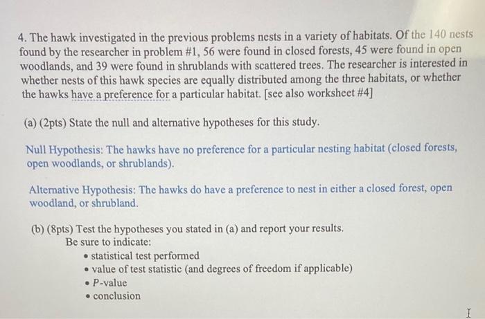 Solved 4. The hawk investigated in the previous problems | Chegg.com