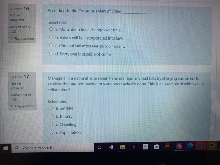 Solved Question 16 According to the Consensus view of crime | Chegg.com