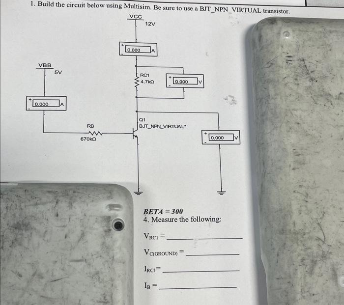 Solved 1. Build the circuit below using Multisim. Be sure to | Chegg.com