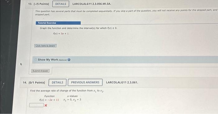 Solved [-/3 Points] LARCOLALG11 2.3.101. Find each function | Chegg.com