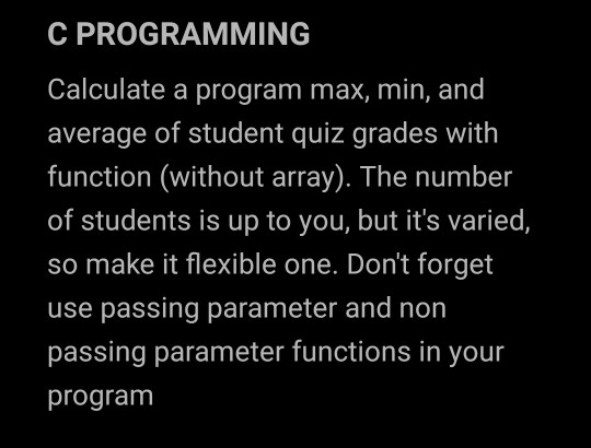 Solved C Programming Calculate A Program Max Min And 7740