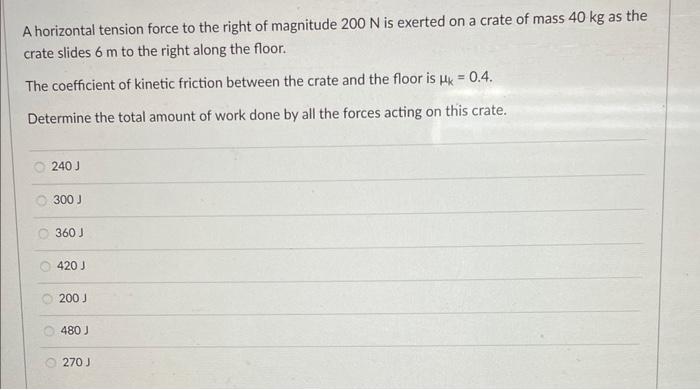 Solved A horizontal tension force to the right of magnitude | Chegg.com
