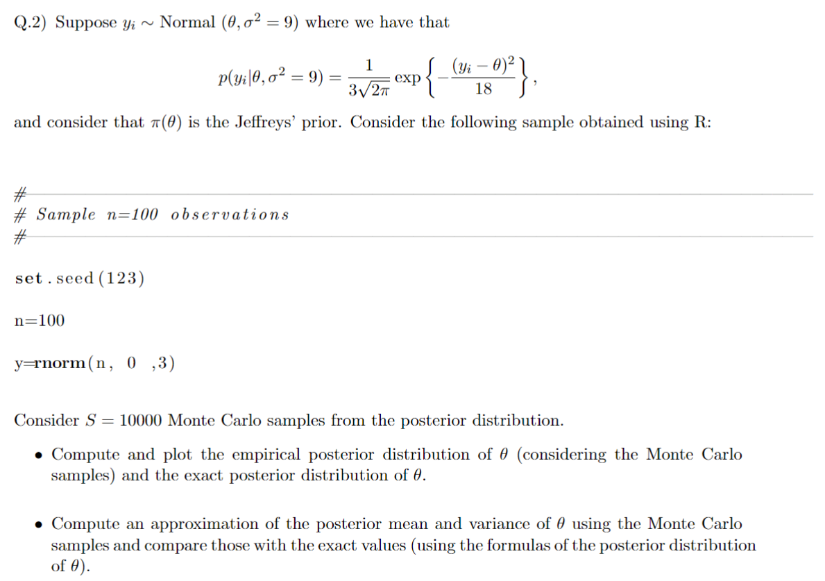 Solved Consider S=10000 ﻿Monte Carlo samples from the | Chegg.com