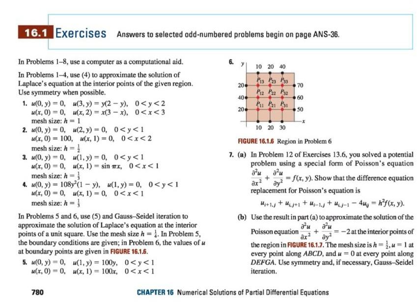 Solved 16.1 Exercises Answers to selected odd-numbered | Chegg.com