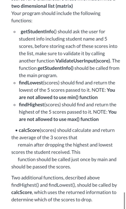 Solved should not be hardcoded and needs to loop so all | Chegg.com