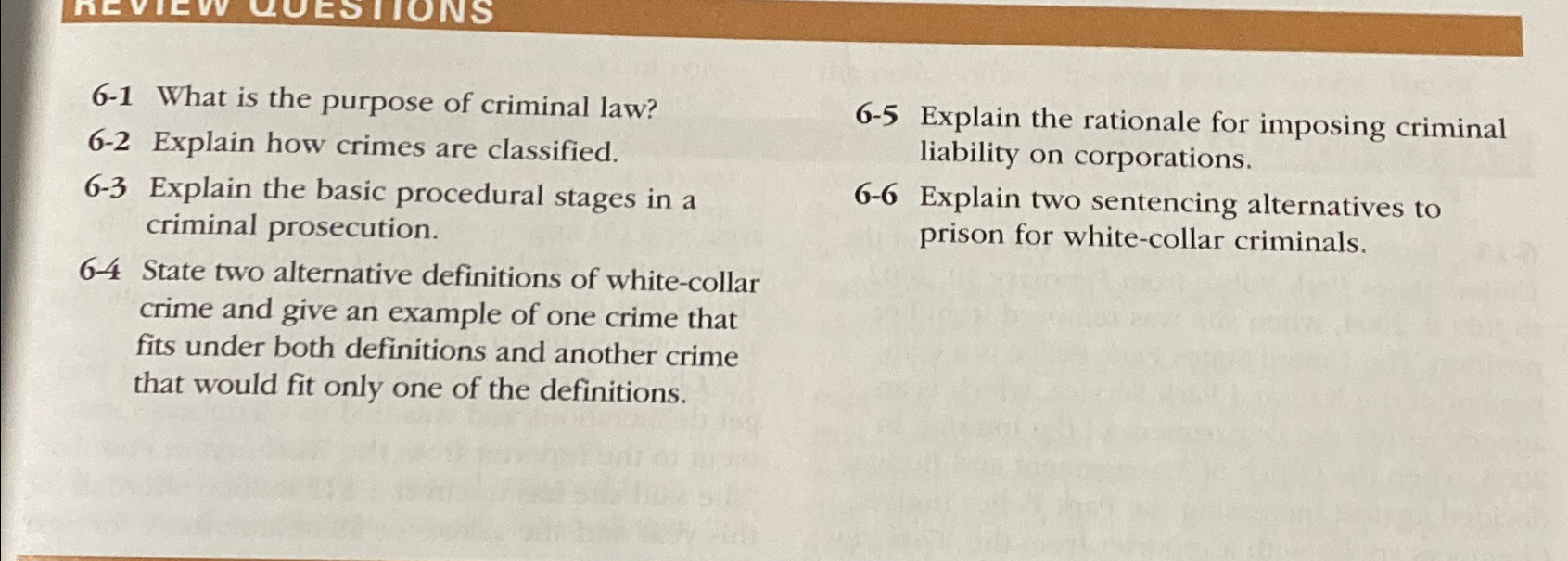 Solved 6-1 ﻿What is the purpose of criminal law?6-2 ﻿Explain | Chegg.com