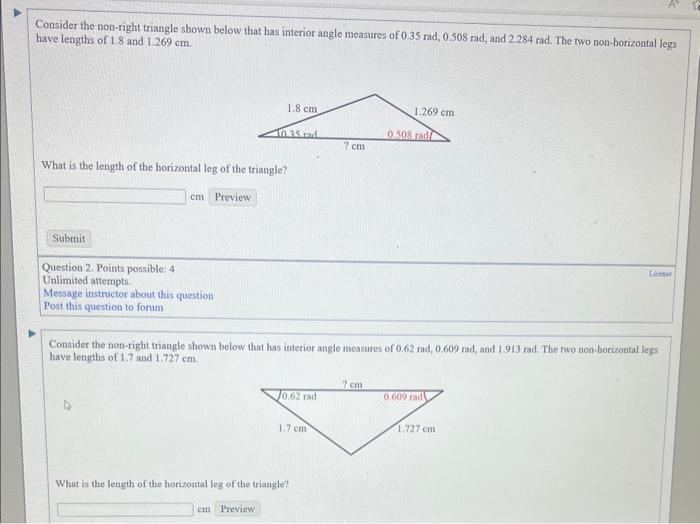 Solved Consider the non-right triangle shown below that has | Chegg.com