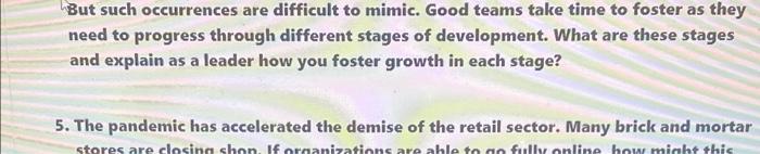 Solved But such occurrences are difficult to mimic. Good | Chegg.com