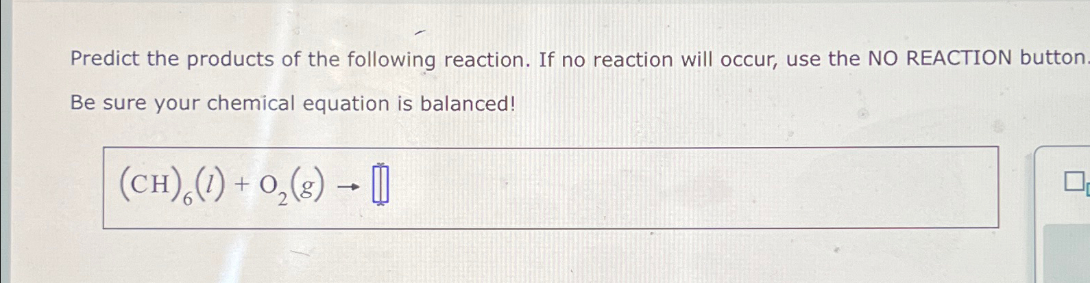 Solved Predict the products of the following reaction. If no | Chegg.com